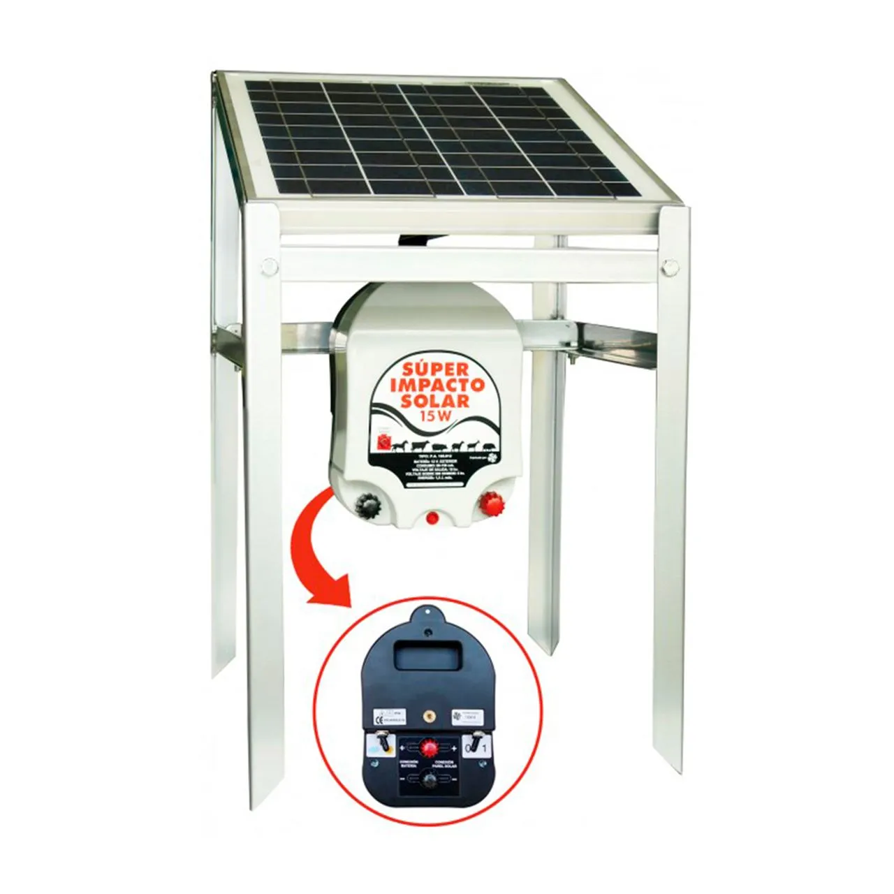 Pastor eléctrico ZAR Súper Impacto Solar 15W - Suministros Urquiza